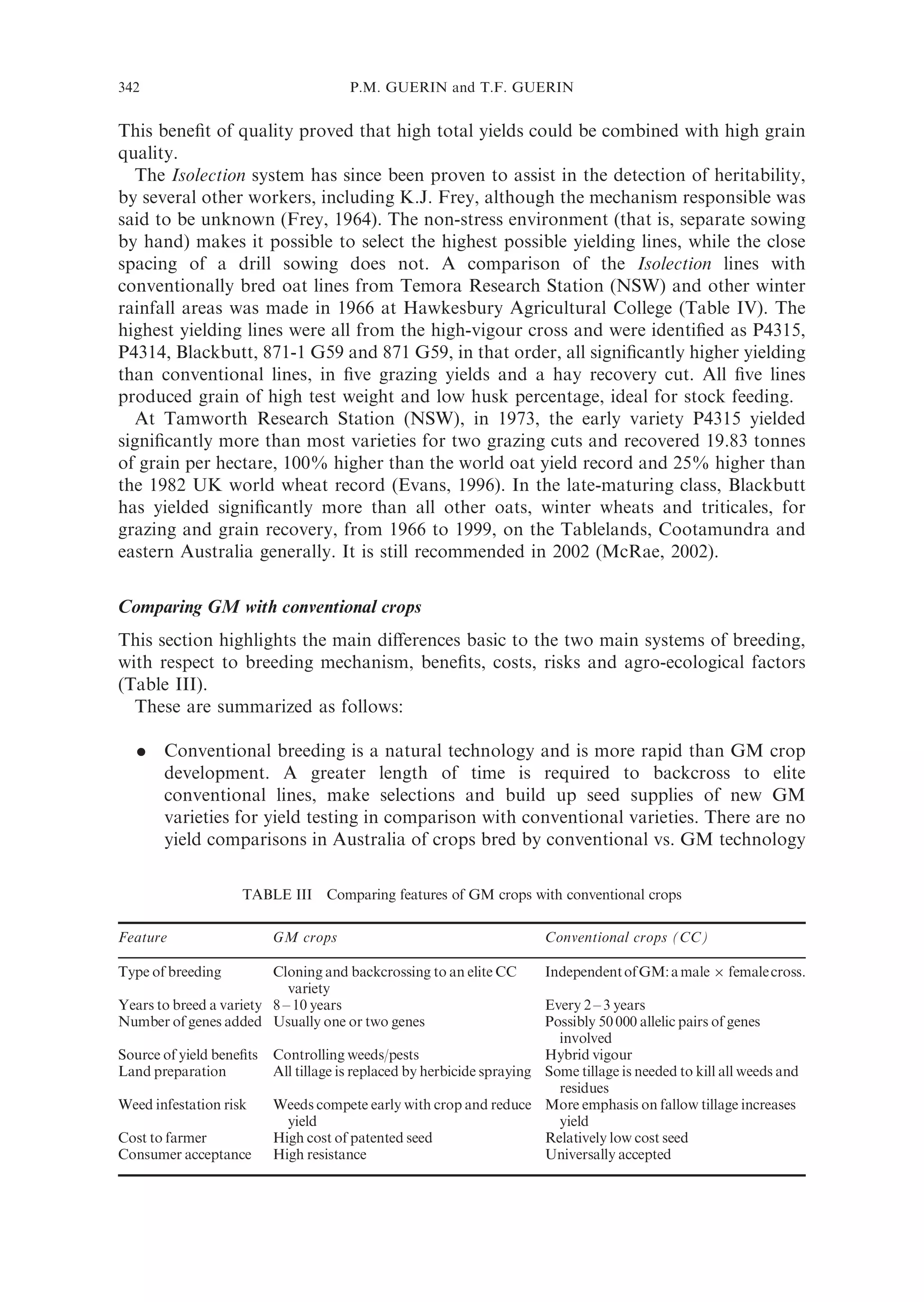 A Survey of Yield Differences Between Transgenic and Non-Transgenic ...