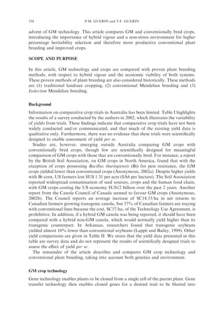 A Survey of Yield Differences Between Transgenic and Non-Transgenic Crops | PDF