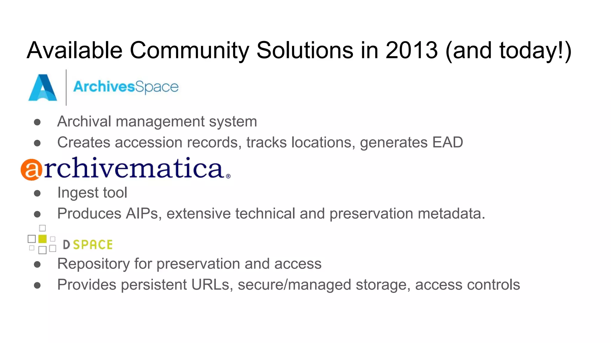 ArchivesSpace-Archivematica-DSpace Workflow Integration | PDF