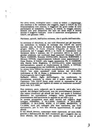 Decreto archiviazione omicidio Calvi | PDF