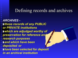 Archiving | PPT