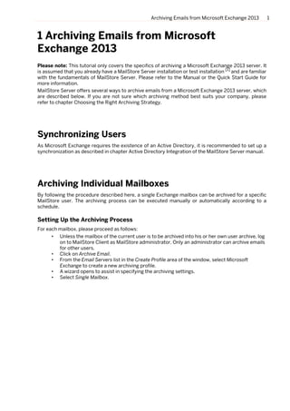 Archiving emails-from-microsoft-exchange-2013 | PDF