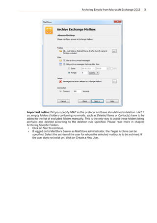 Archiving emails-from-microsoft-exchange-2013 | PDF