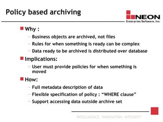 Database Archiving - Managing Data for Long Retention Periods | PPT