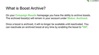 Archiving a Boost | PPT