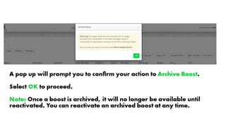 Archiving a Boost | PPT