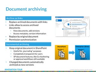 Archiving and compliance for SharePoint on premise and online | PDF