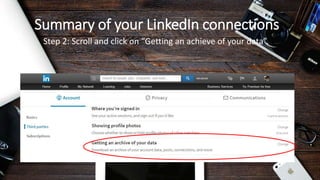 Archiving your LinkedIn connections | PPT | Free Download