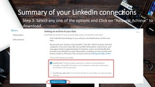 Archiving your LinkedIn connections | PPT | Free Download