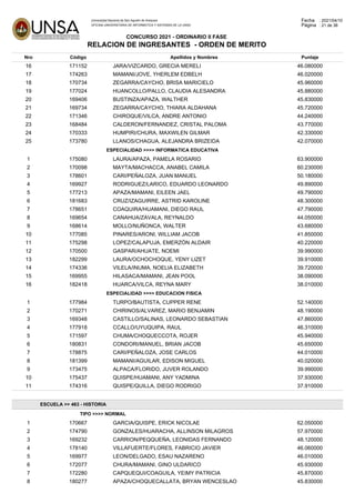 Archivos reportes resultados_350_ingresantes_rr | PDF