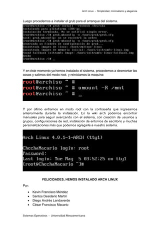 Manual de Instalación - Arch linux | PDF