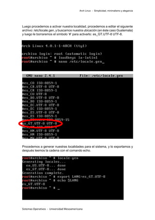 Manual de Instalación - Arch linux | PDF