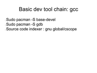 Archlinux dev environment | PPT