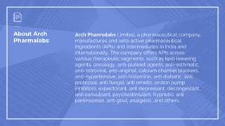Arch pharmalabs directors information | PPTX