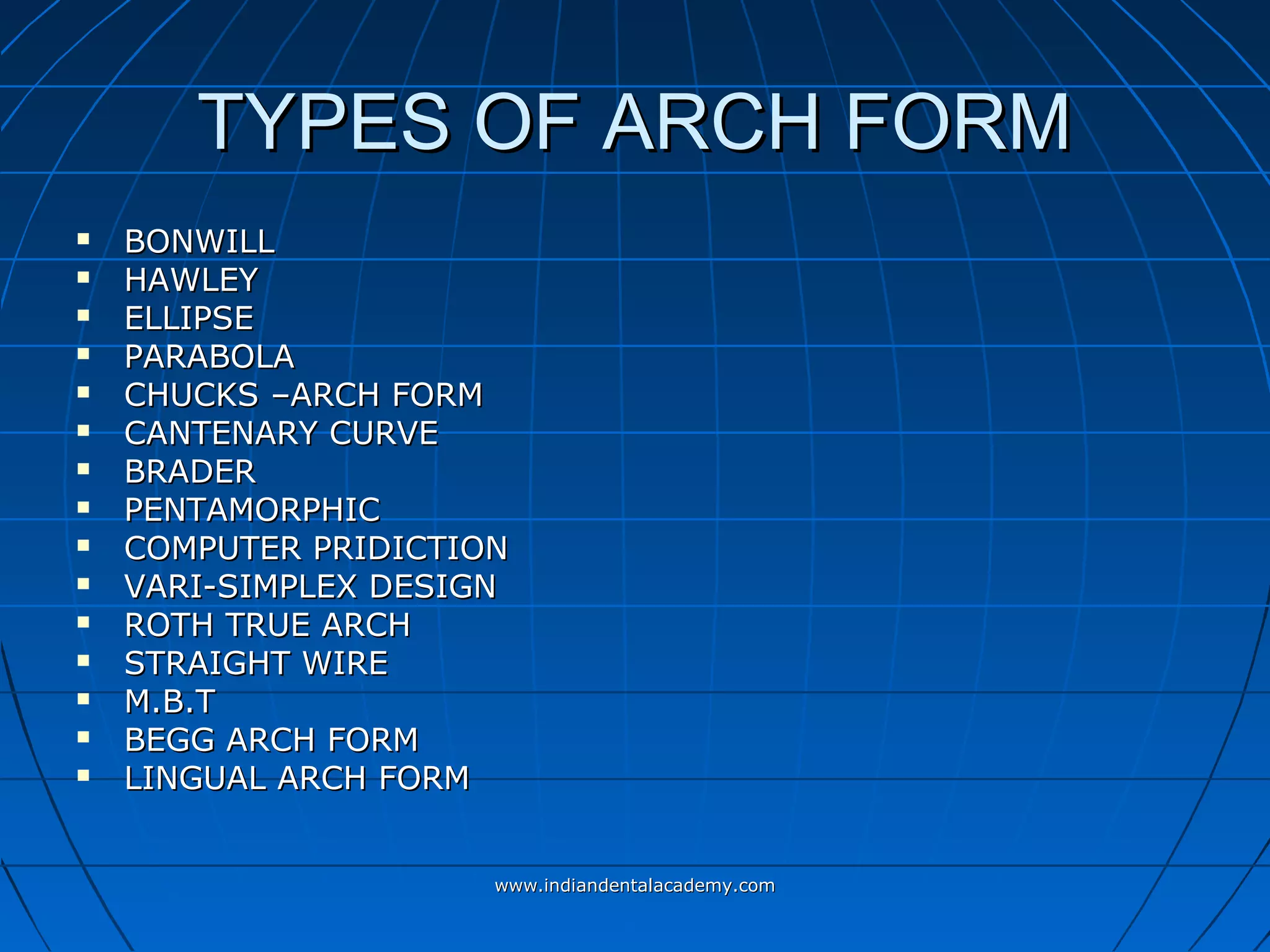 Arch Form in orthodontics /certified fixed orthodontic courses by ...