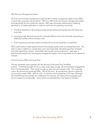 Archstone Increases Revenue Using LevelOne and LRO | PDF