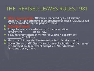 The revised leaves rules 1981........... | PPTX