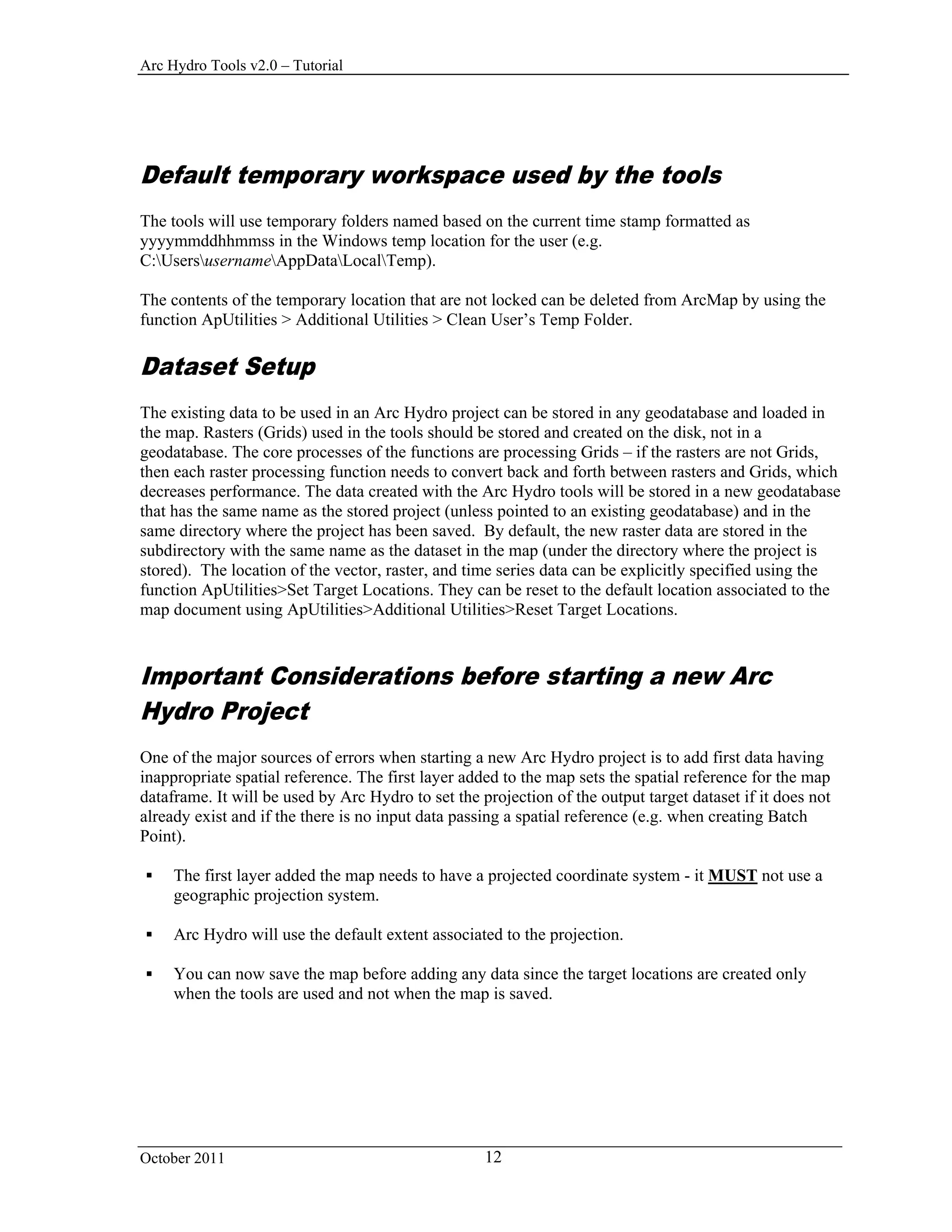 Arc hydro tools 2.0 tutorial | PDF
