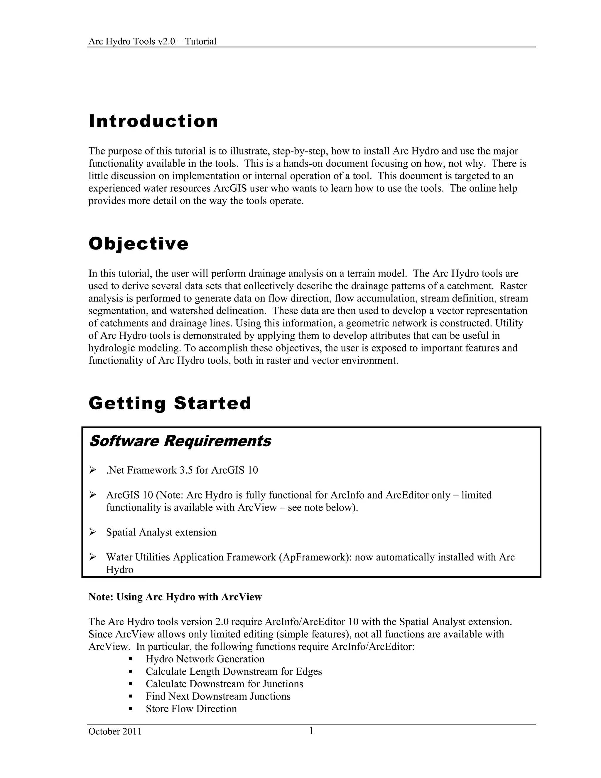 Arc hydro tools 2.0 tutorial | PDF
