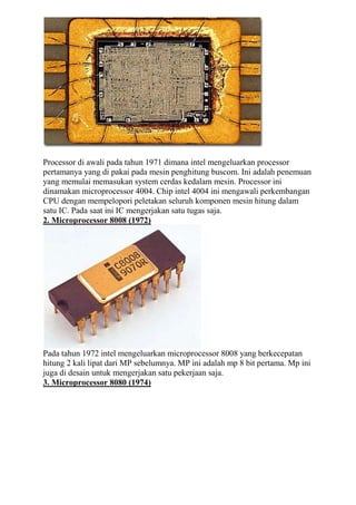 SEJARAH PERKEMBANGAN PROCESSOR DAN MEMORY | DOCX