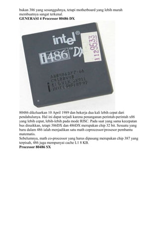 SEJARAH PERKEMBANGAN PROCESSOR DAN MEMORY | DOCX