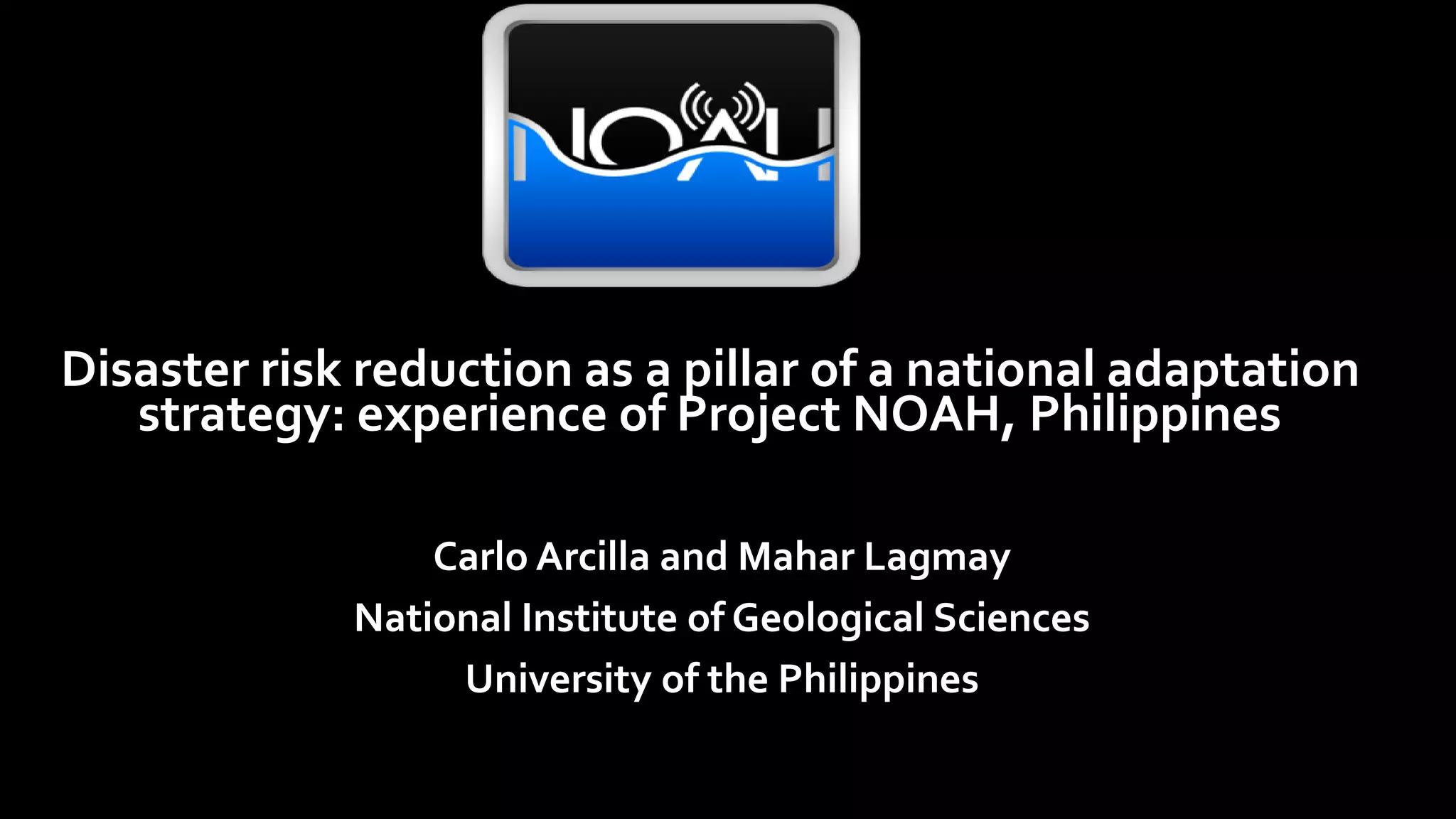 Disaster risk reduction as a pillar of a national adaptation strategy ...