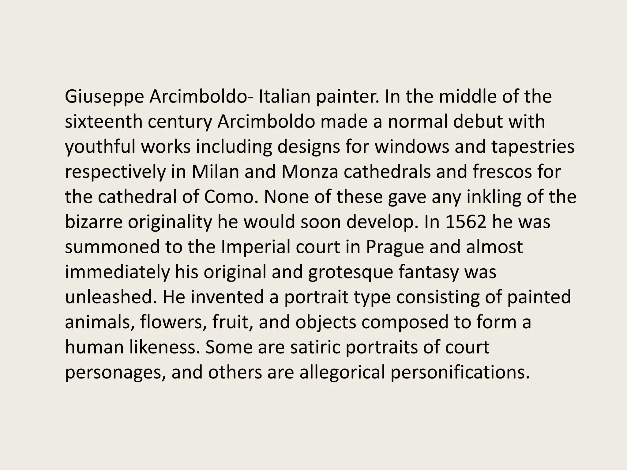 Arcimboldo portraits | PPTX