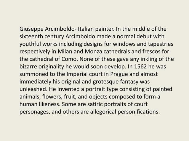 Arcimboldo portraits | PPTX