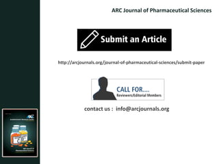 ARC Journal of Pharmaceutical Sciences | PPT