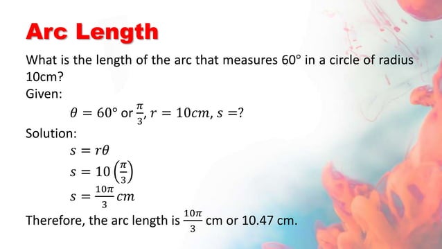 Arc Length & Area of a Sector.pptx | Geography | Science