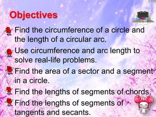 Arc length, area of a sector and segments of a circle | PDF