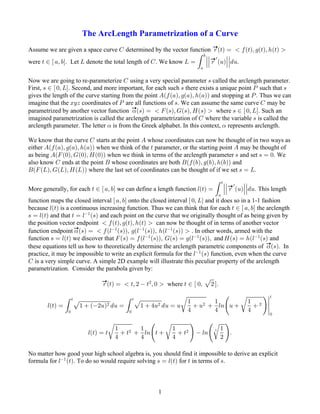 Arc lengthparametrization | PDF | Physics | Science