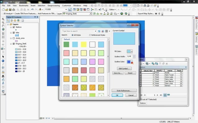 Arc map arcscene gis interpolation kriging method mono lake arcmap 10 | PDF