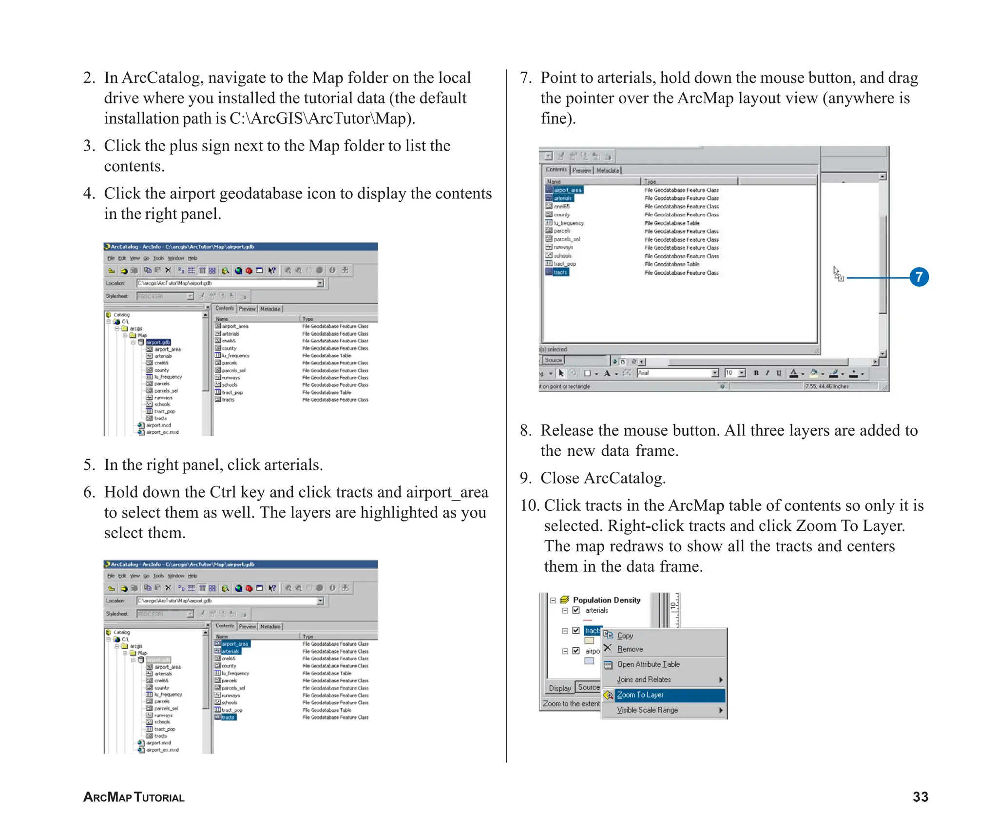 Arcmaptutorialpdf Exploring Your Data Opening An Existing Map