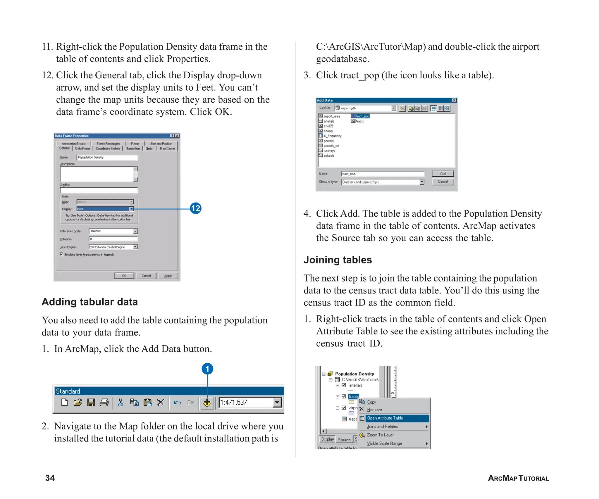 Arcmaptutorialpdf Exploring Your Data Opening An Existing Map