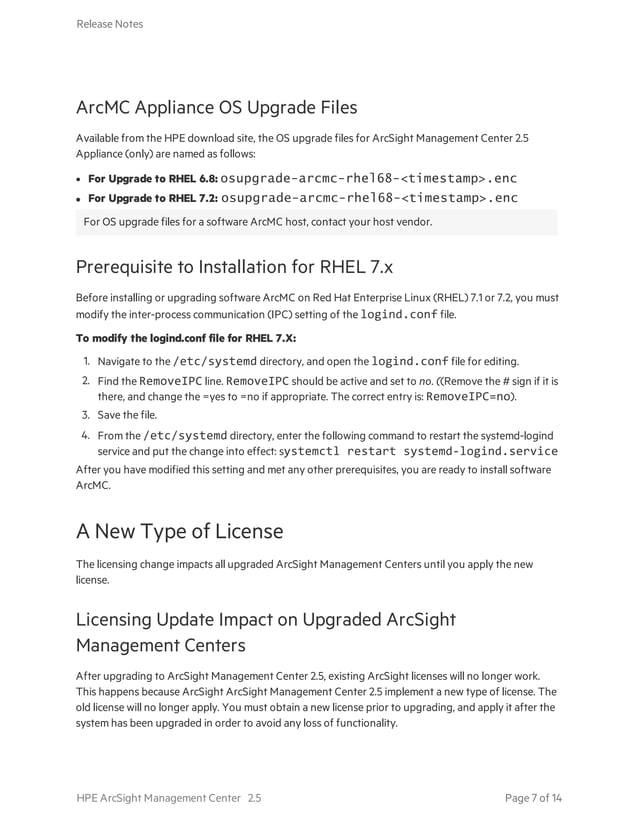 ArcSight Management Center 2.5 Release Notes | PDF