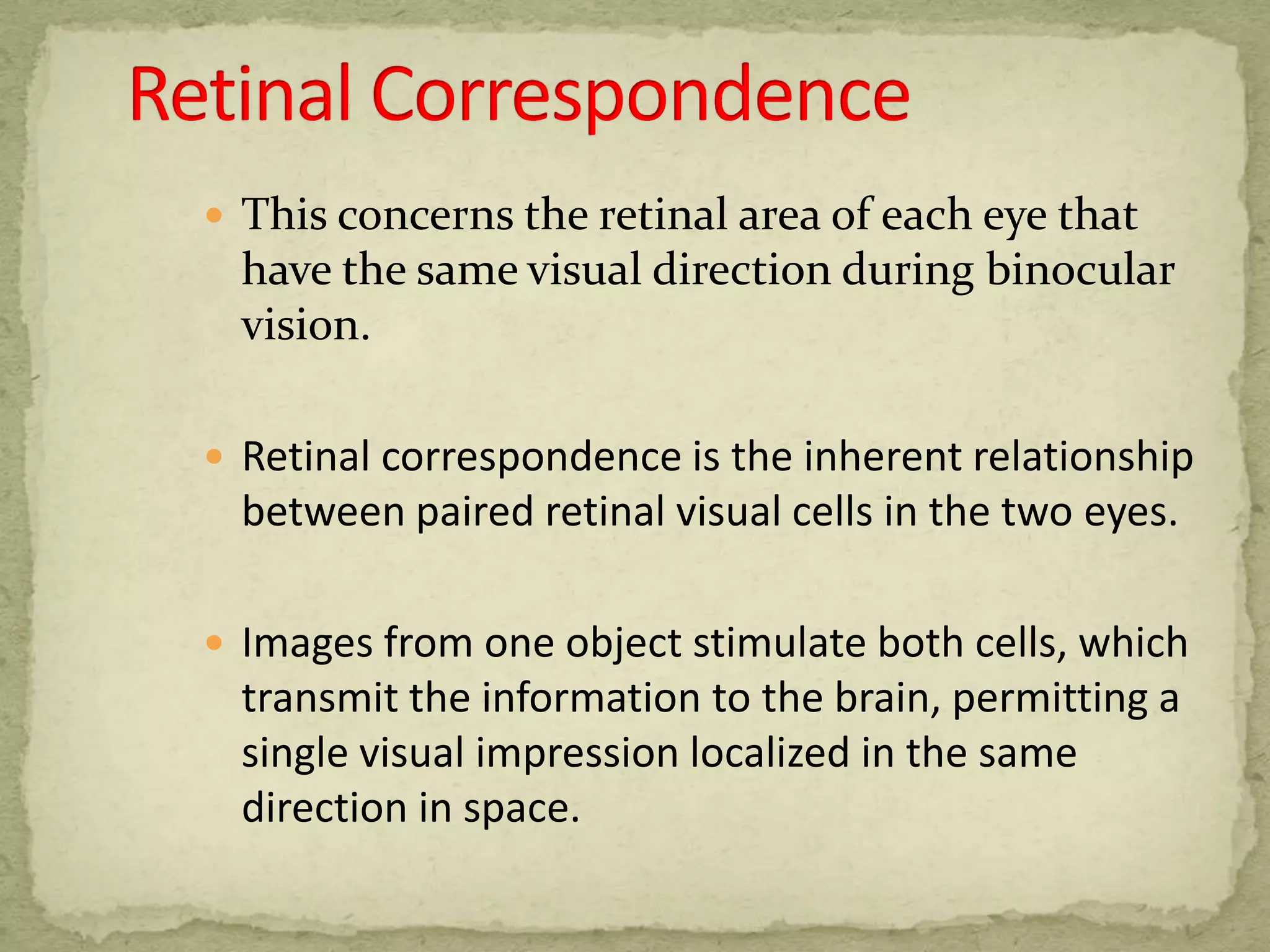 ARC: abnormal retinal correspondence, eccentric fixation | PPTX
