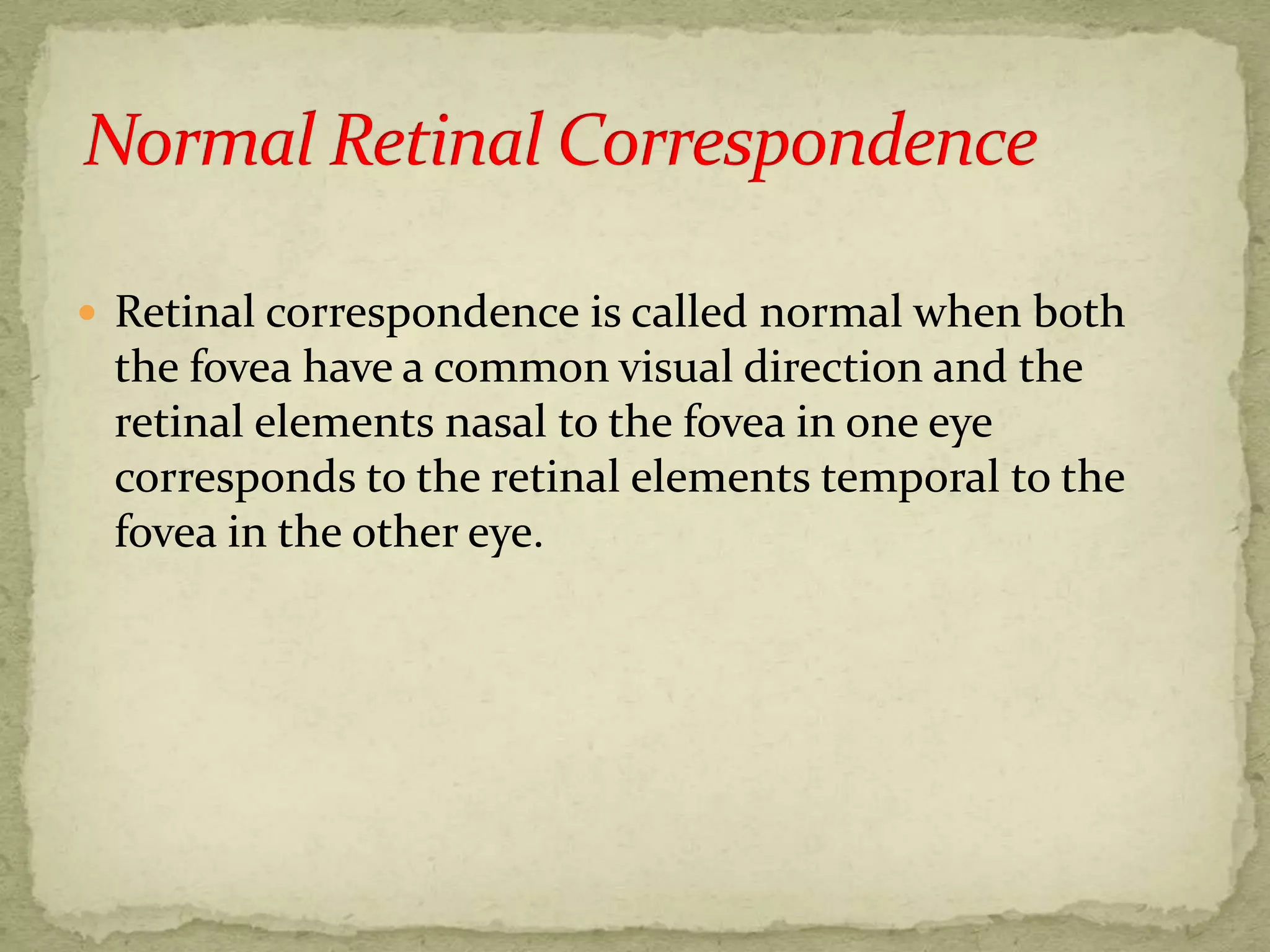ARC: abnormal retinal correspondence, eccentric fixation | PPTX