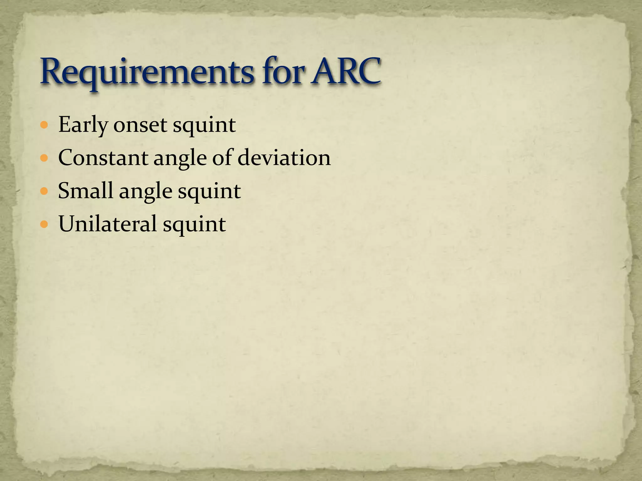 ARC: abnormal retinal correspondence, eccentric fixation | PPTX