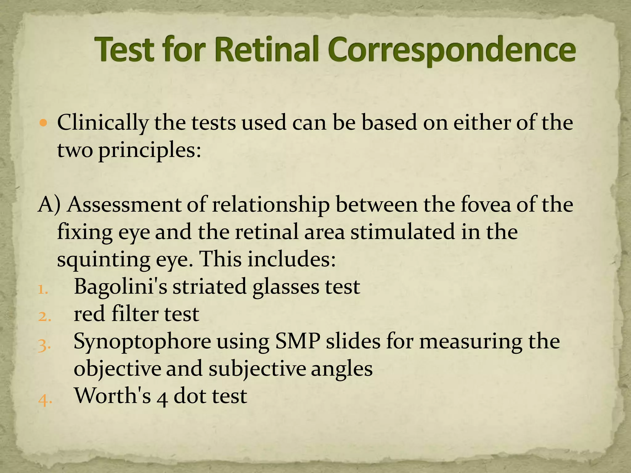 ARC: abnormal retinal correspondence, eccentric fixation | PPTX