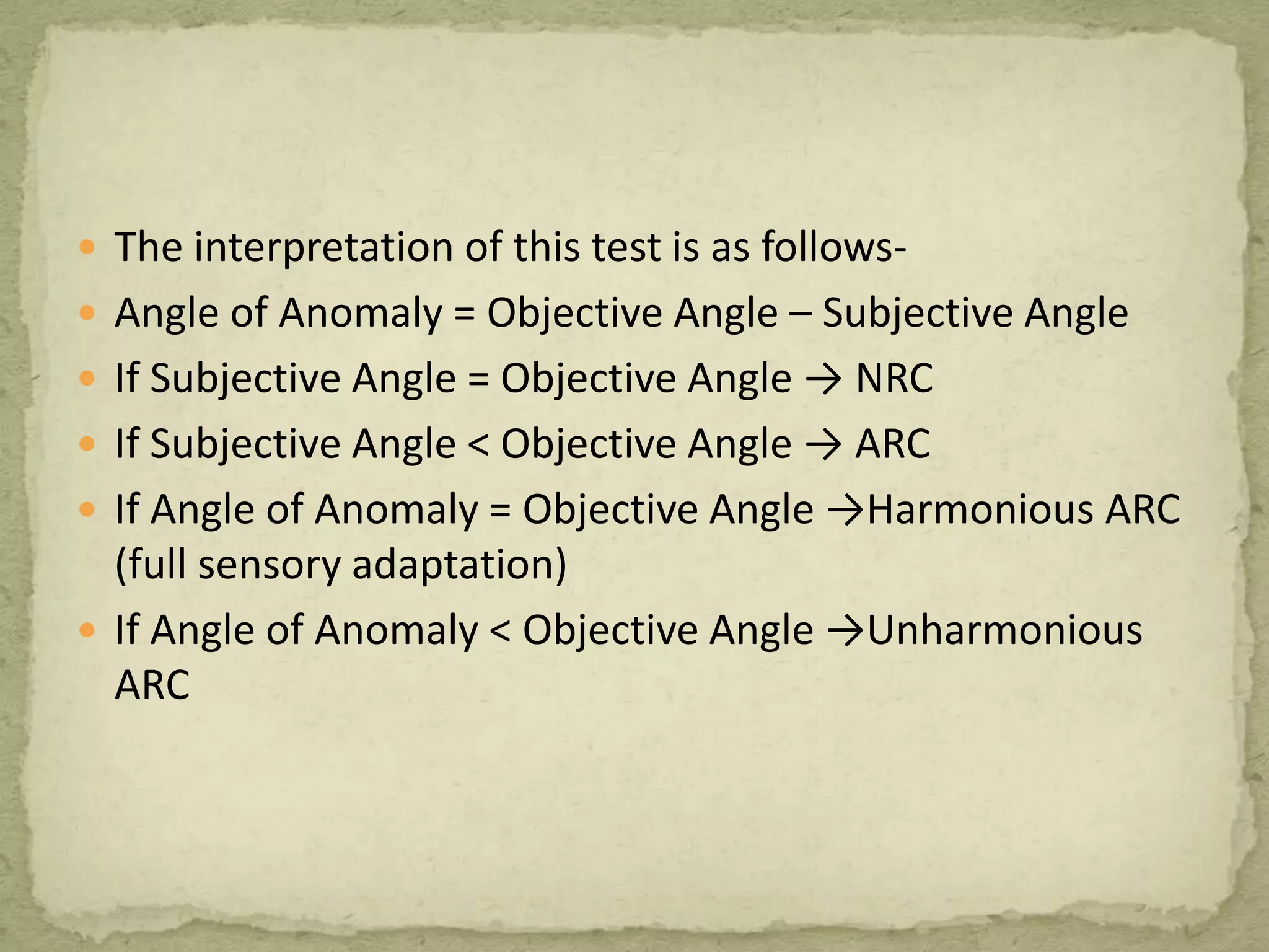 ARC: abnormal retinal correspondence, eccentric fixation | PPTX