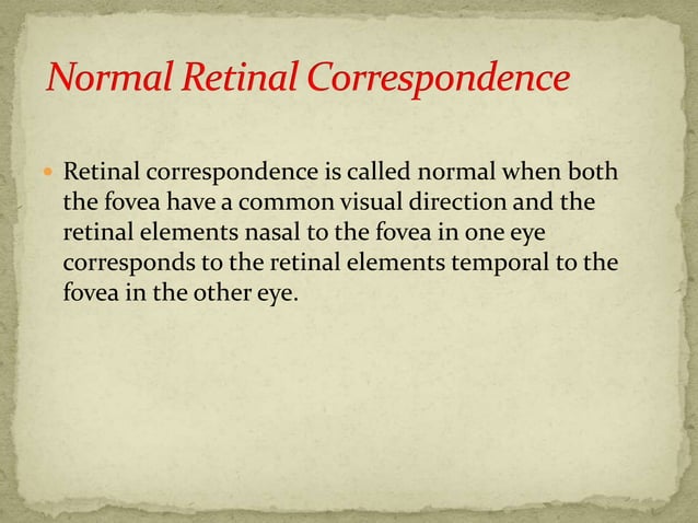 ARC: abnormal retinal correspondence, eccentric fixation | PPTX