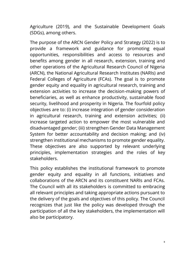 ARCN Gender Policy and Strategy | PDF
