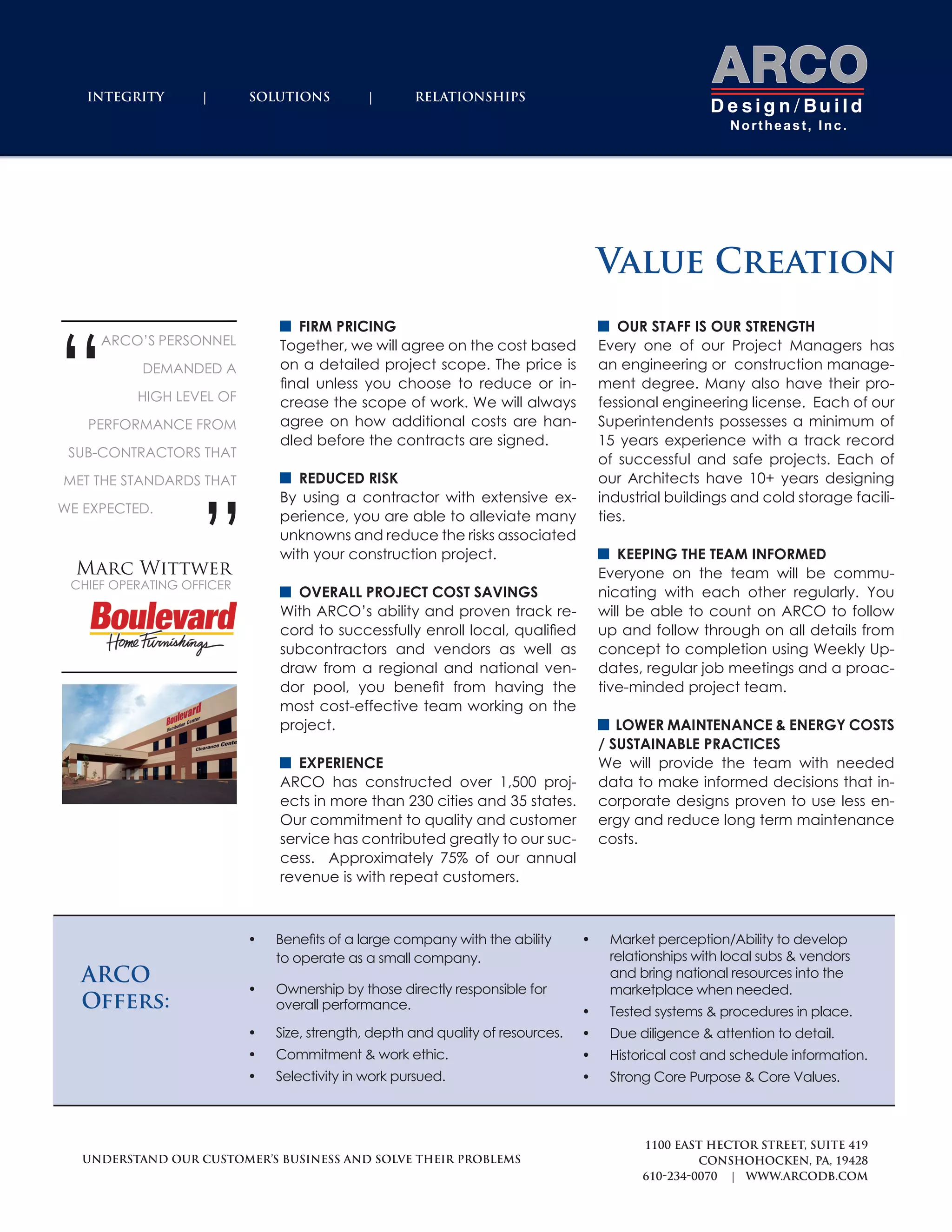 Arco Design Build Capabilities Package | PDF