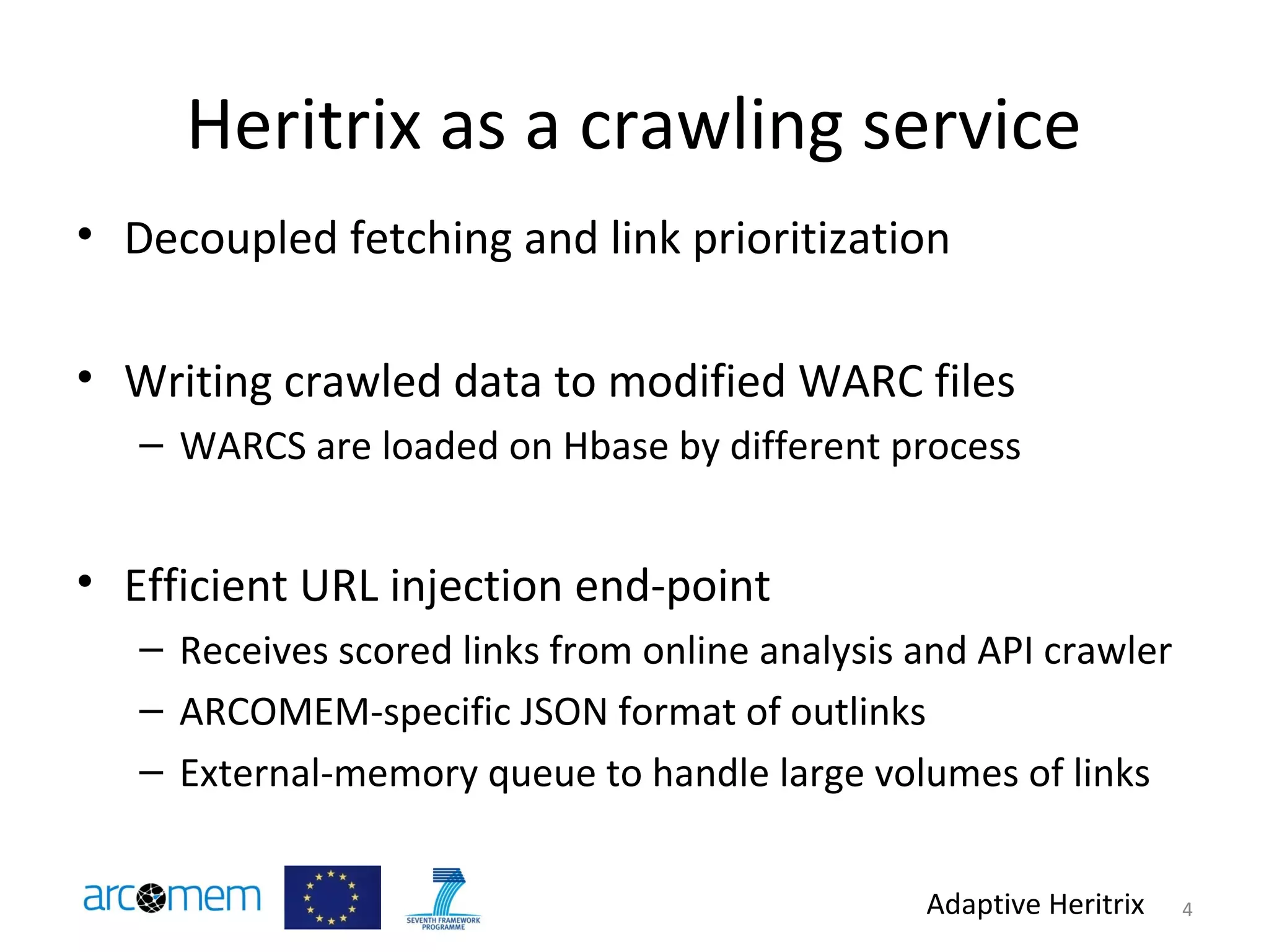 Arcomem training heritrix_advanced | PPT