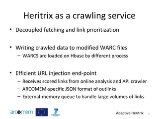 Arcomem training heritrix_advanced | PPT