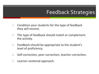 How to Give Corrective Feedback in Conversation Classes | PPTX