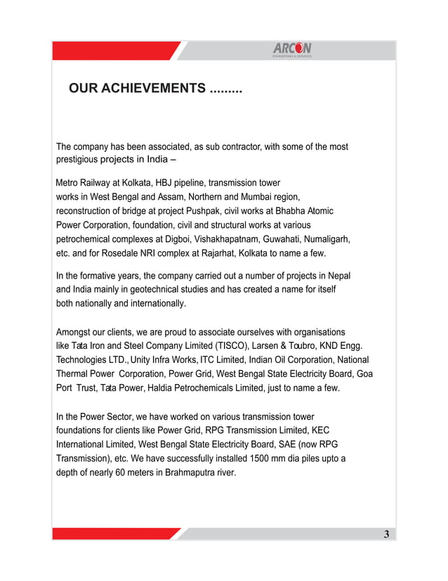 Arcon Engineering and Services Profile | PDF | Civil Engineering ...