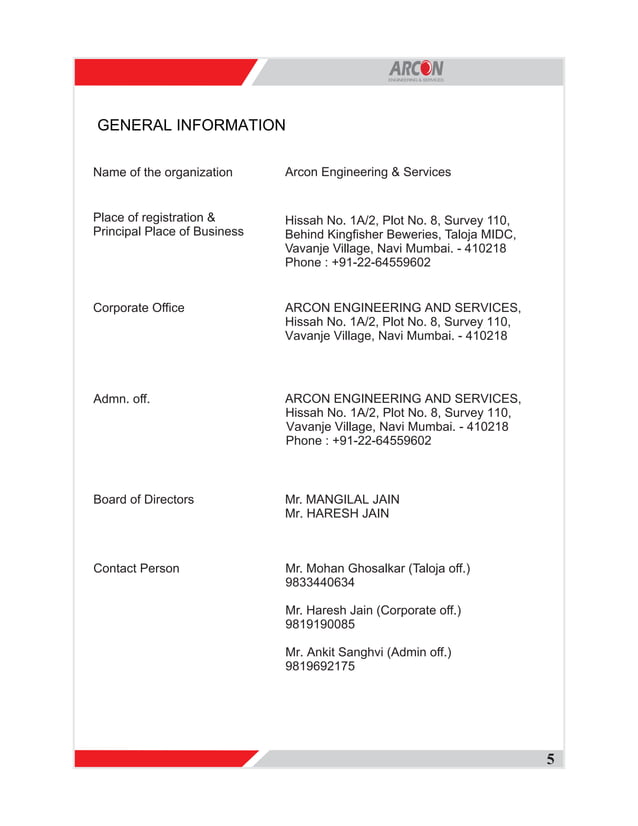 Arcon Engineering and Services Profile | PDF | Civil Engineering ...