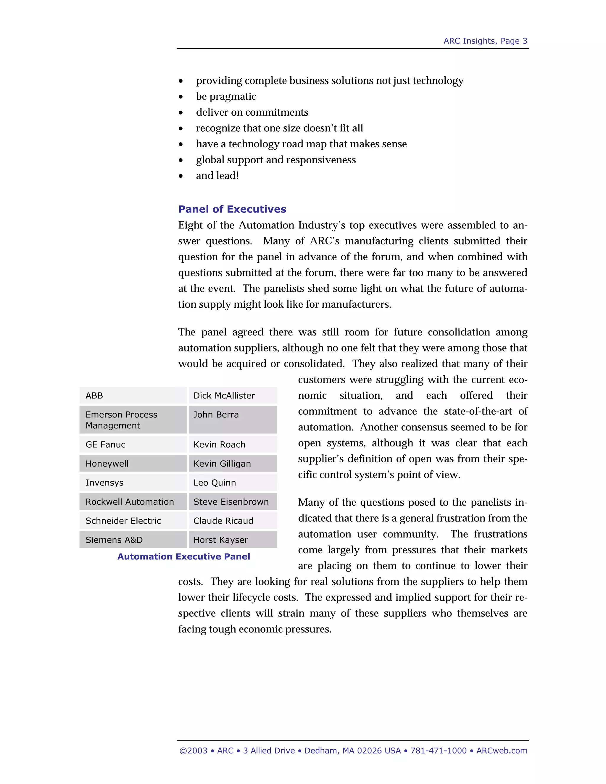 ARC Operational Excellence Forum in Orlando Highlights | PDF